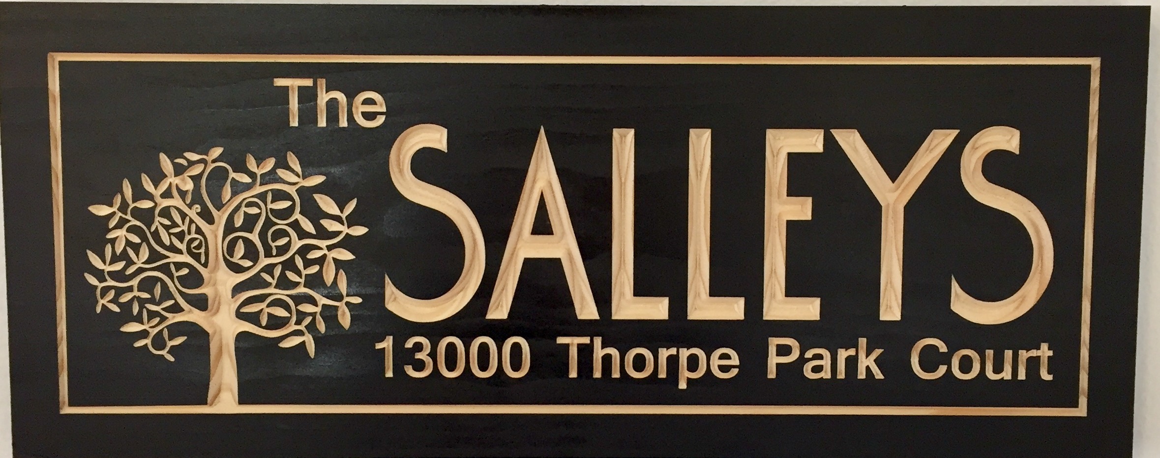 Full Tree Sign With Address: benchmarksignsandgifts.com