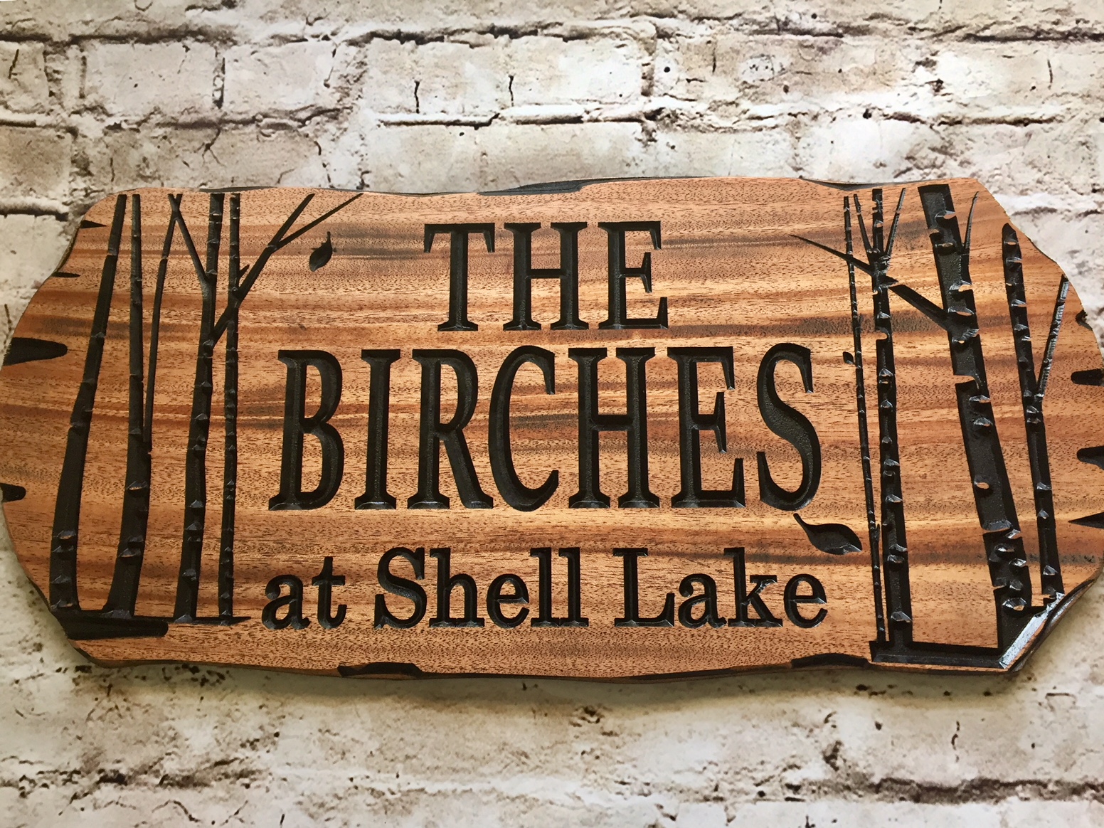 Rustic Edge Birch Tree Design: benchmarksignsandgifts.com