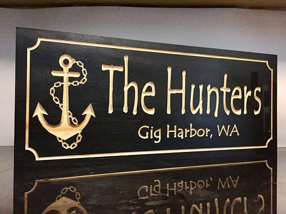 Personalized Boat Dock Nautical Sign With Anchor ...